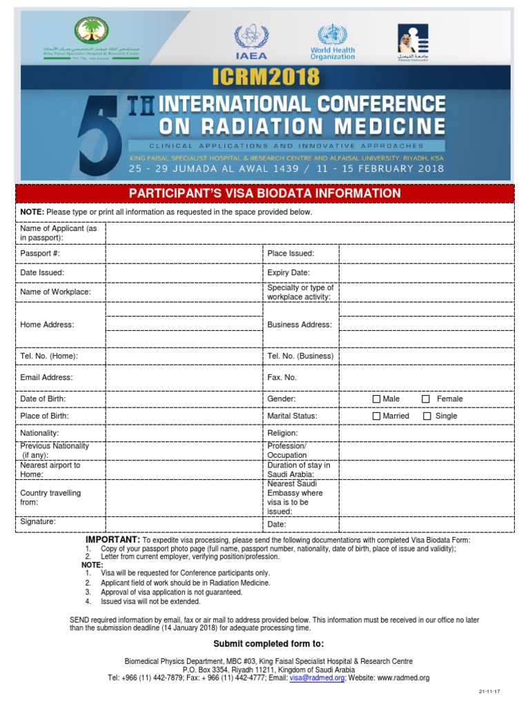 Participant 'S Visa Biodata Information: Important | PDF | Travel Visa ...