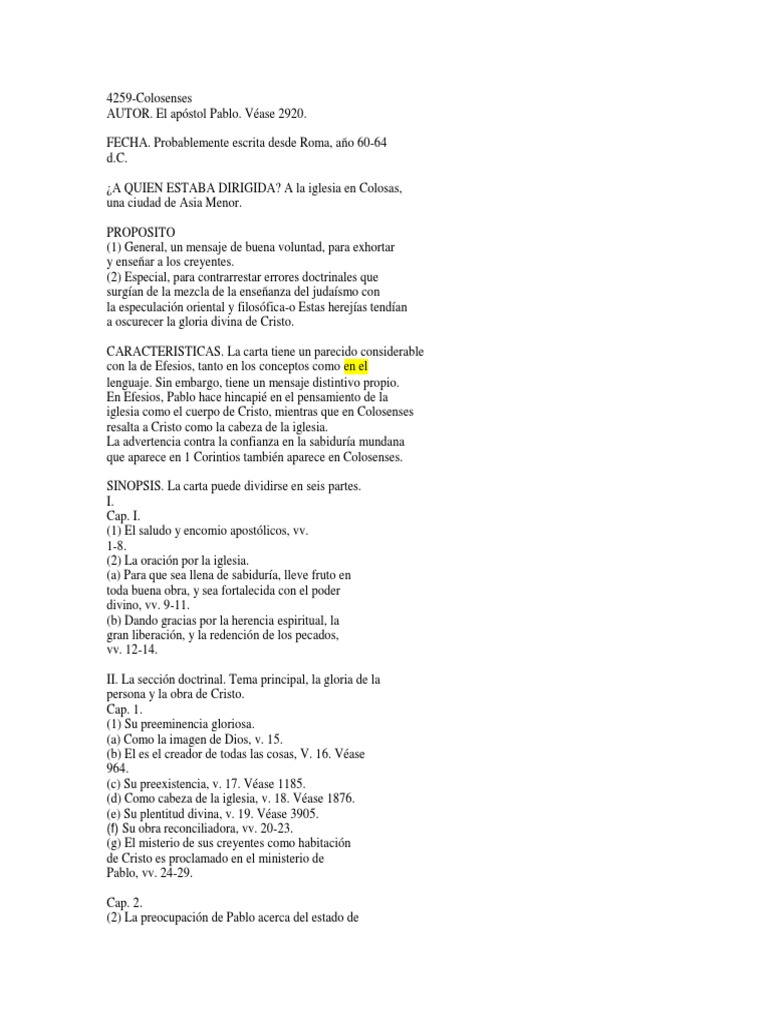 Analisis de Colosenses | PDF | Cristo (título) | Epístola a los efesios