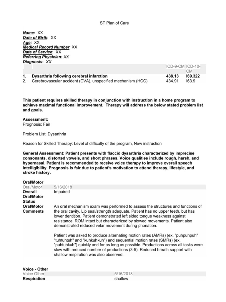 Dysarthria Evaluation Report | PDF | Standard Deviation | Medical ...