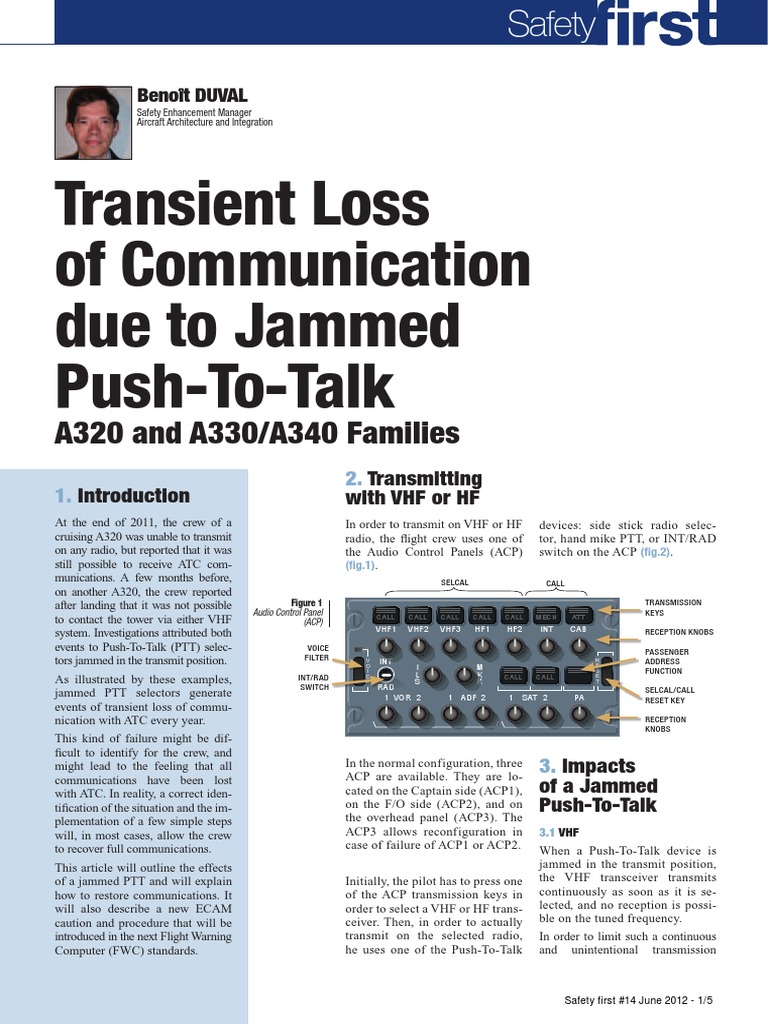 Transient Loss of Communication Due To Jammed Push To Talk PDF | PDF ...