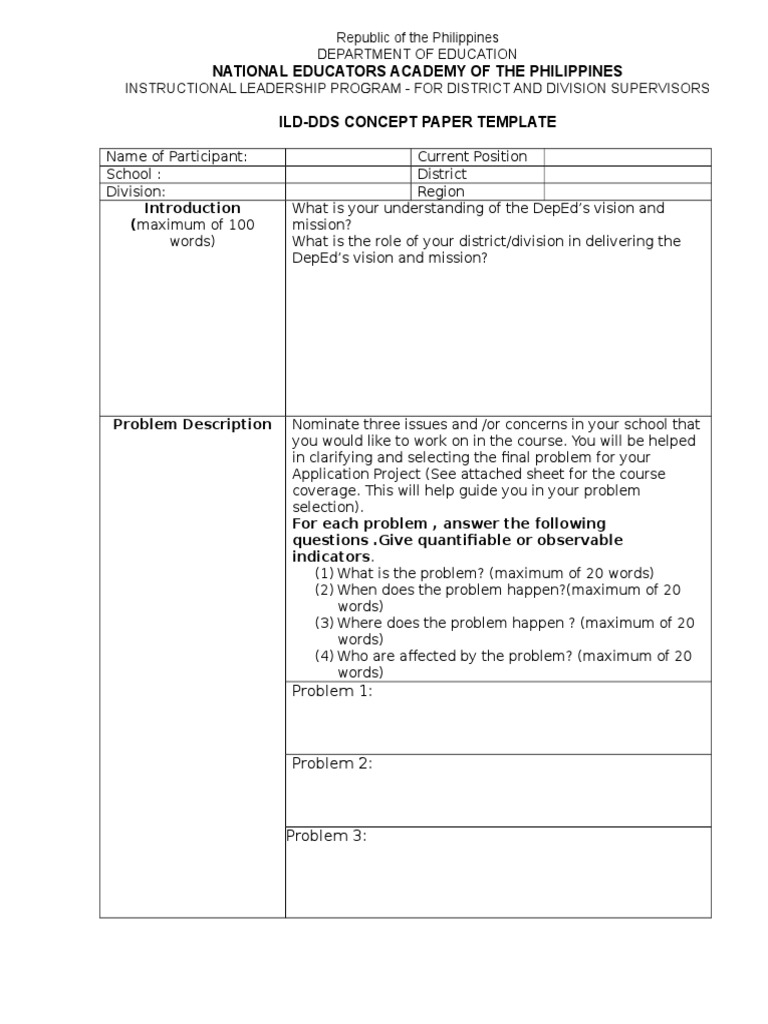 Concept Paper Template | PDF | Cognition | Cognitive Science