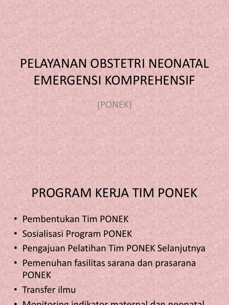 PONEK RSUD Kemayoran: Program dan Capaian | PDF