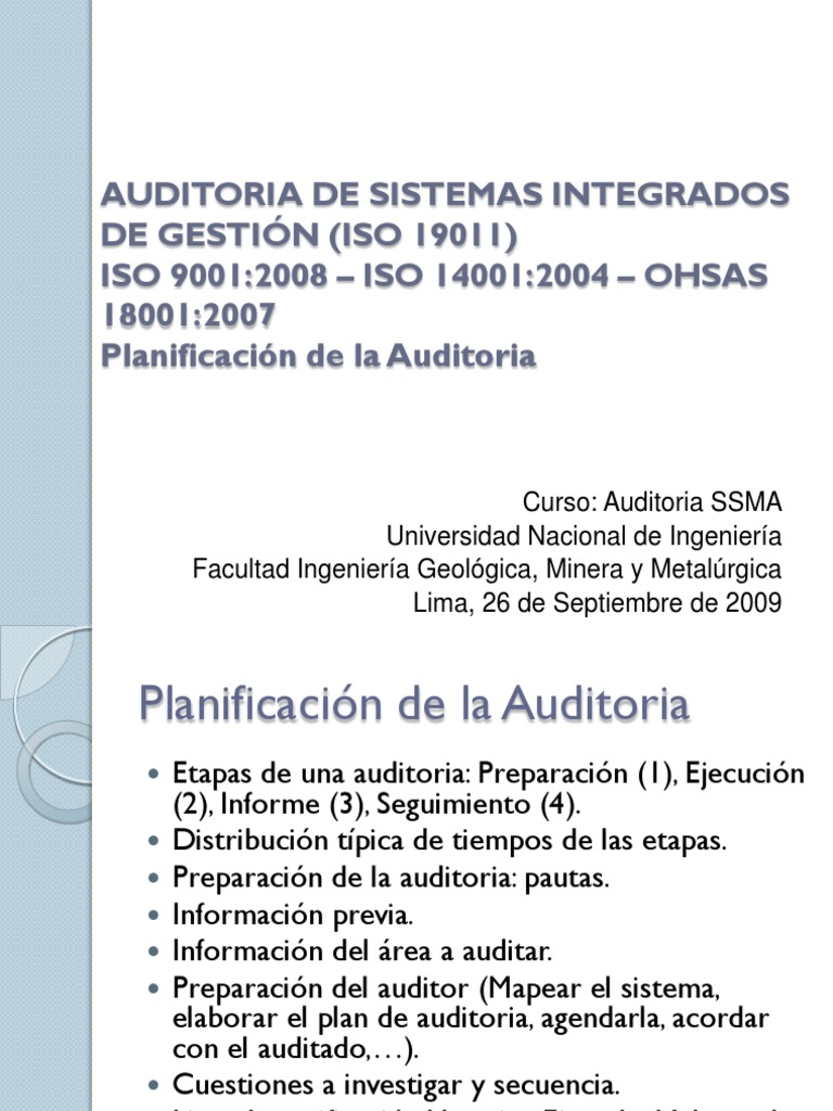 4 Auditoria Ssma Iso 19001 | PDF | Auditoría | Contralor