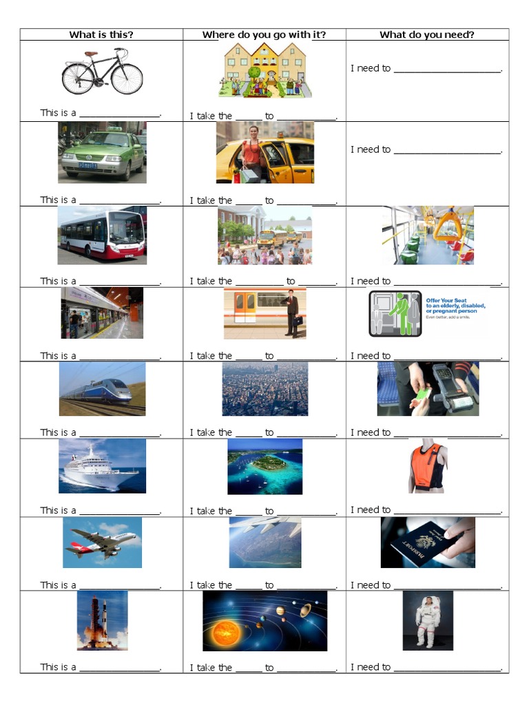 Transportation Conversation Topics Dialogs Picture Dictionaries - 83182 ...