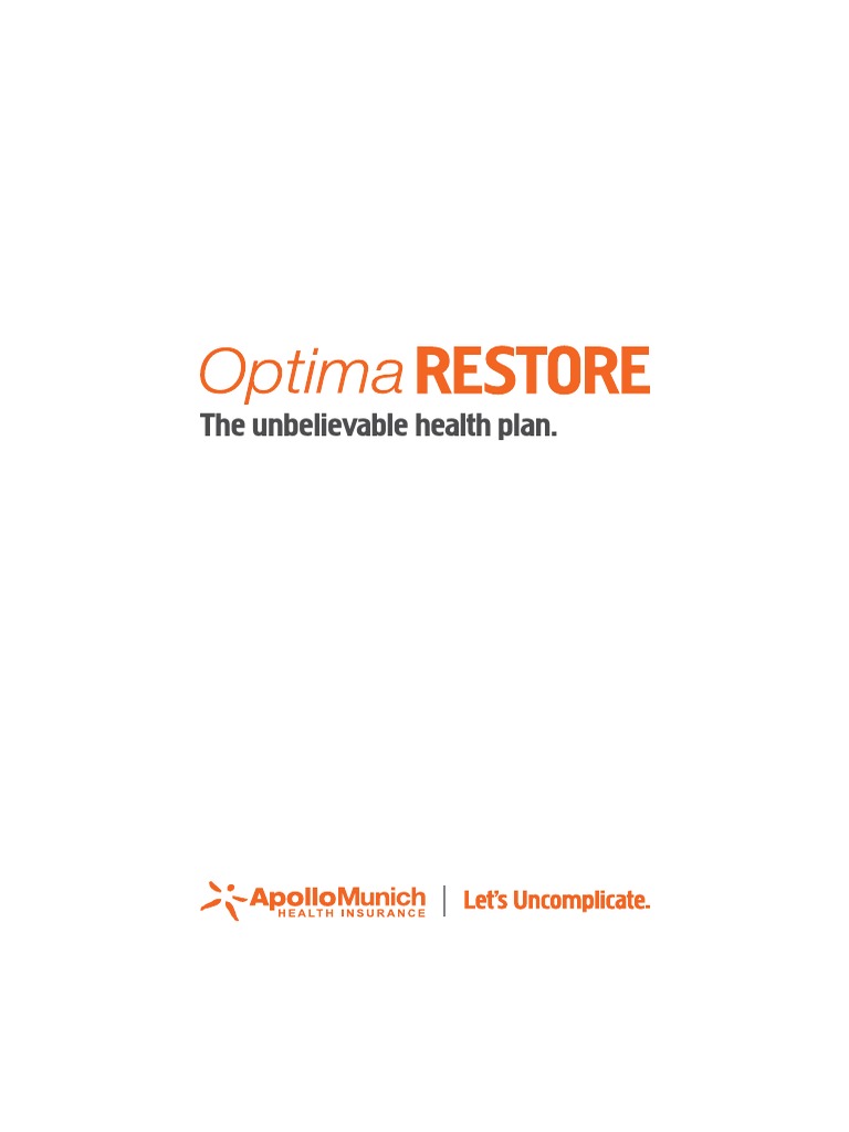 Optima Restore Brochure | PDF | Insurance Policy | Insurance