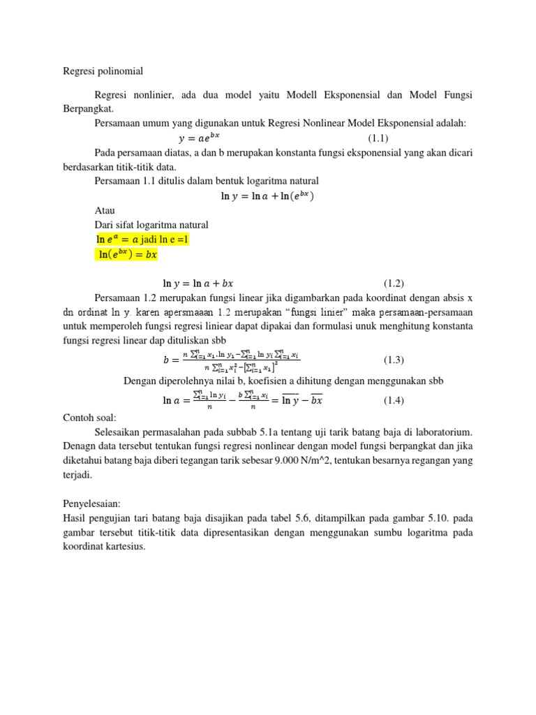 Regresi Polinomial Tami | PDF | Metode & Bahan Ajar