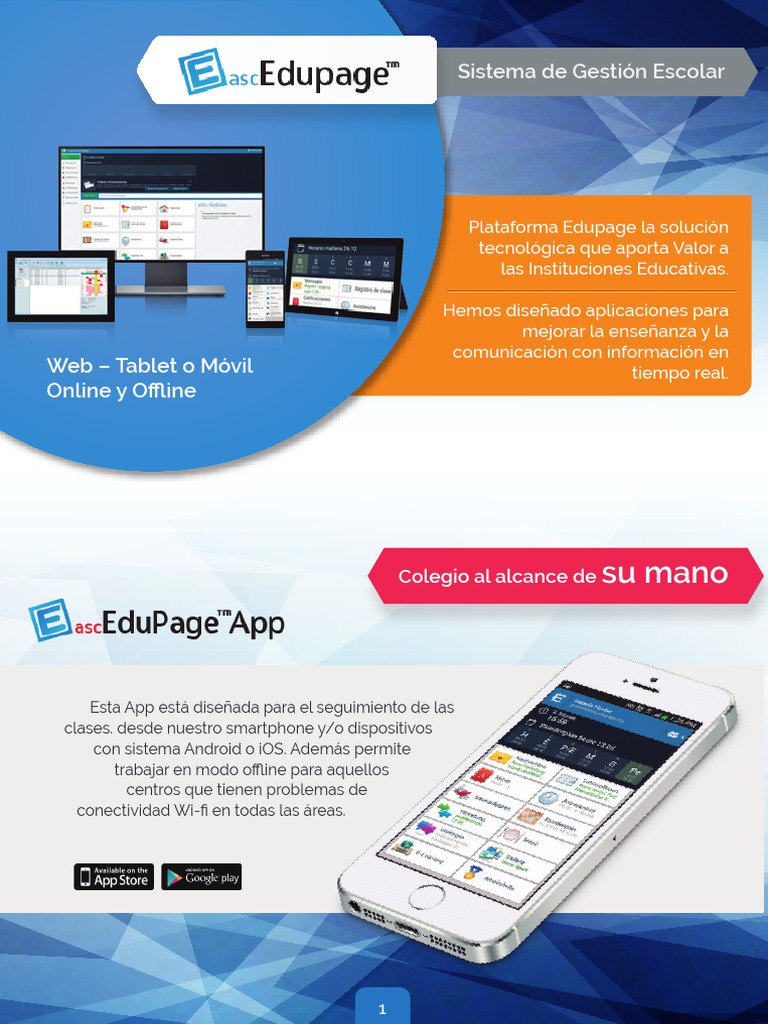 Plataforma EduPage: Gestión Escolar Eficaz | PDF | Aplicación movil ...