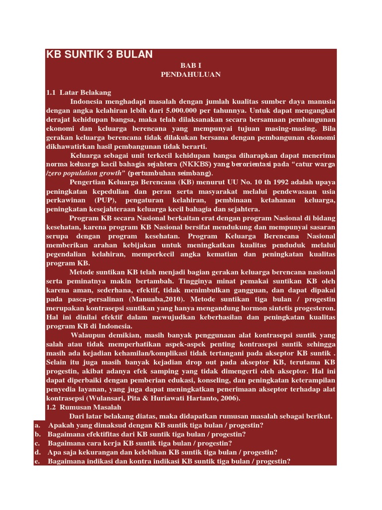 KB Suntik 3 Bulan | PDF