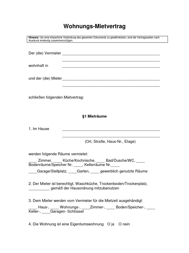 Mustermietvertrag | PDF