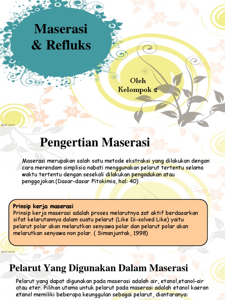 Maserasi & Refluks | PDF