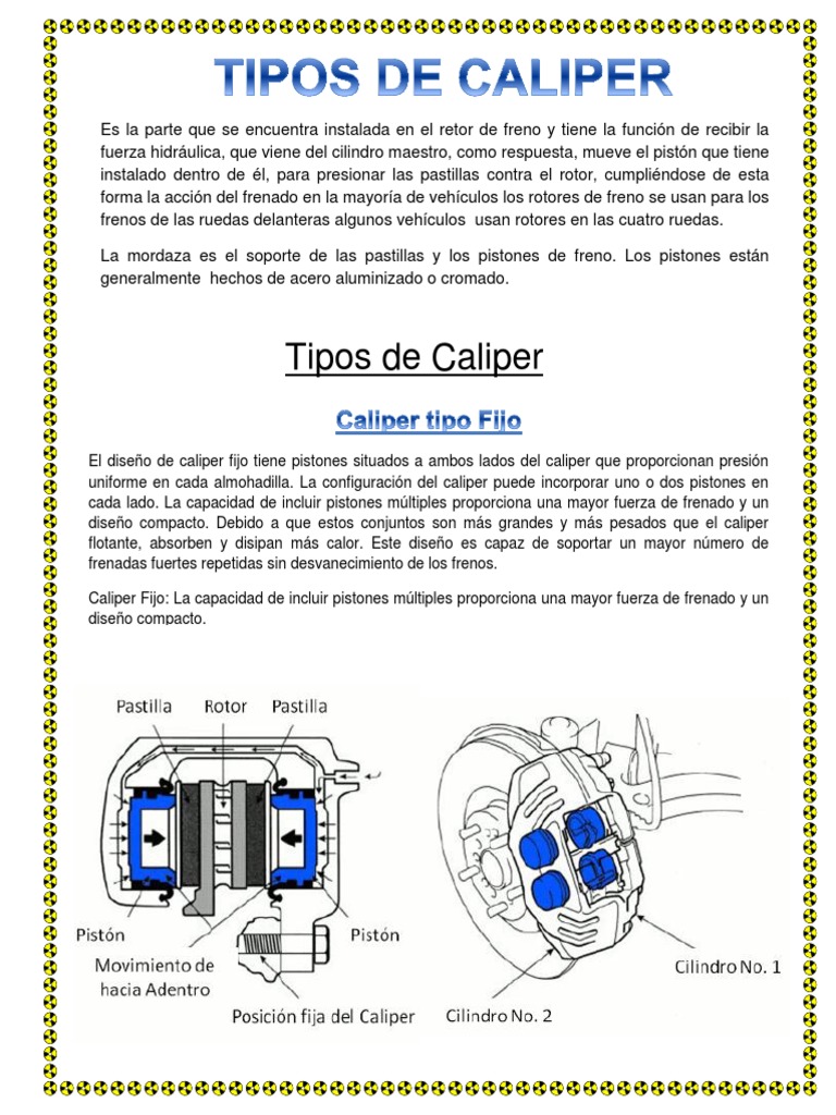 Tipos y partes del caliper de freno | PDF | Líquidos | Pistón