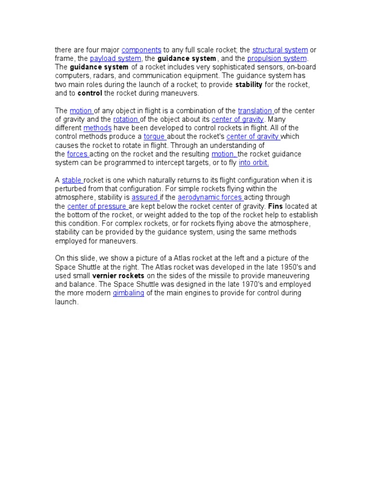 Components Structural System Payload System Propulsion System | PDF ...