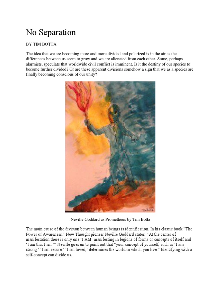 Neville Goddard, Tim Botta - No Separation | PDF | Religious Science ...