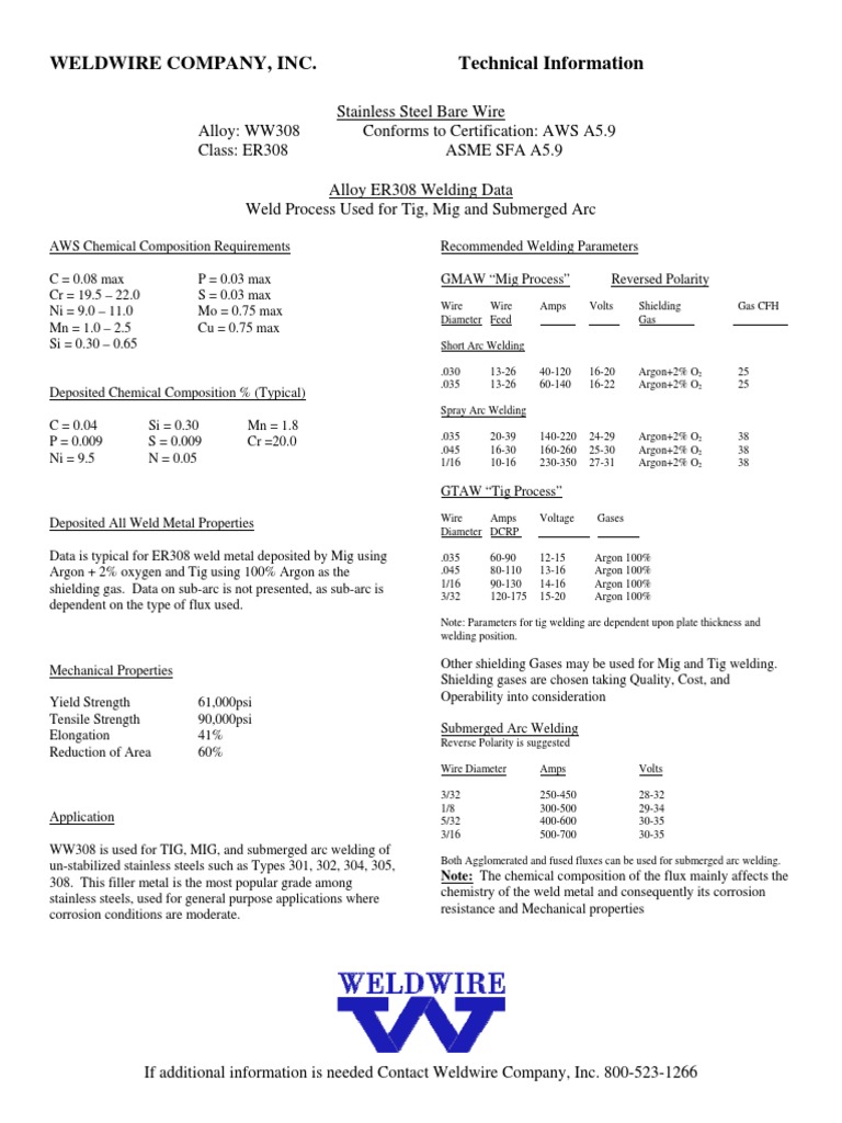 Er308 PDF | PDF | Welding | Construction