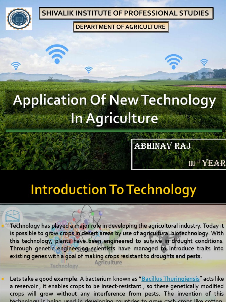 Introduction To New Technology in Agriculture | PDF | Hydroponics ...