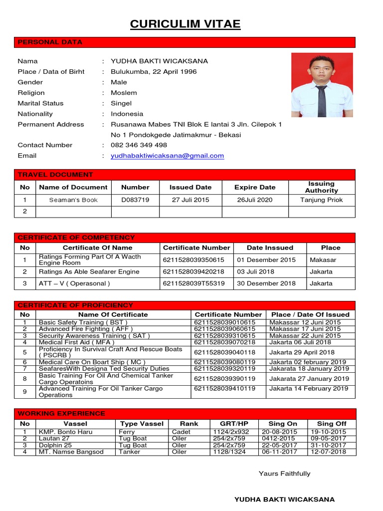 Curriculum Vitae 1 | PDF | Jakarta | Shipping