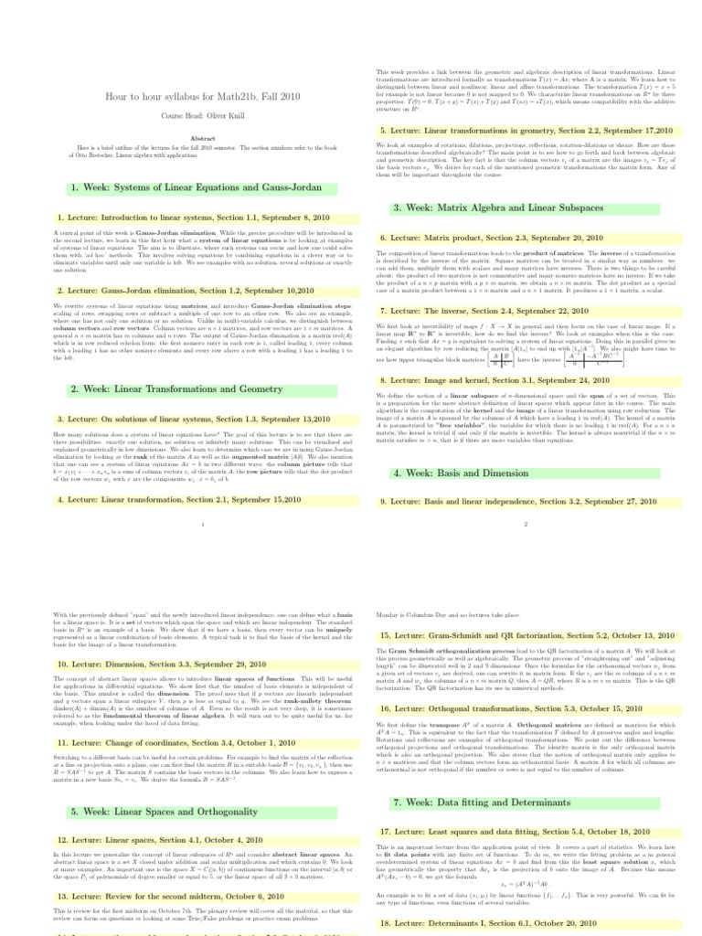 Texto de Algebra Lineal U de Harvard PDF | PDF | Matrix (Mathematics ...