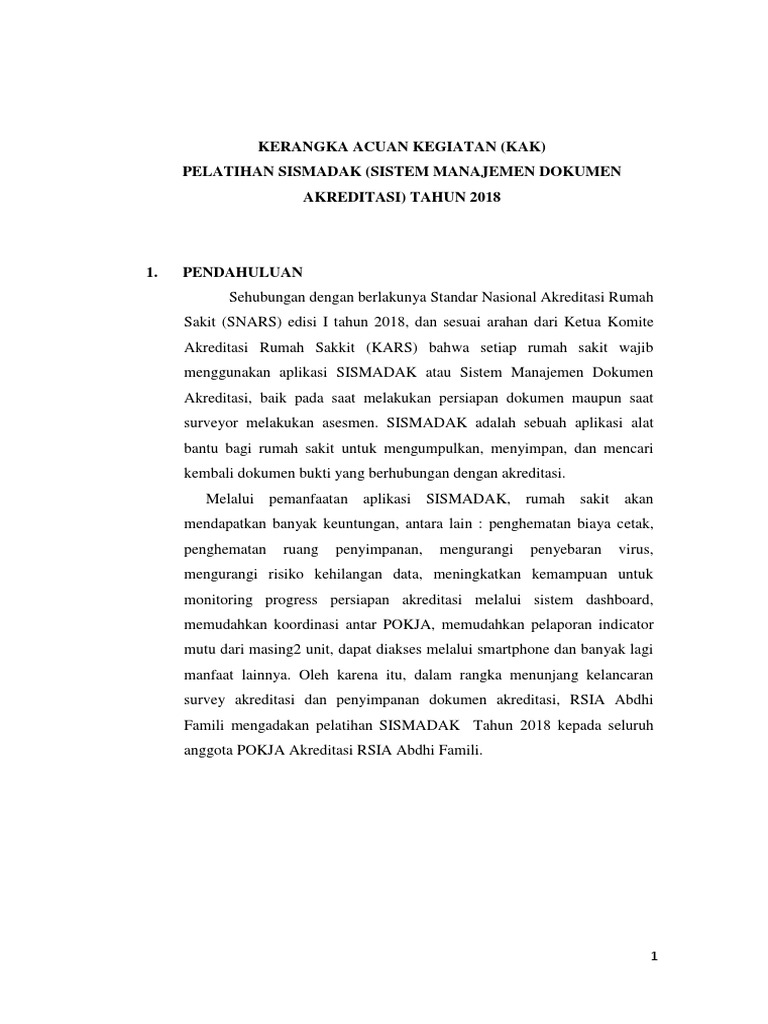 Contoh Pembuatan TOR (Term of Reference) | PDF