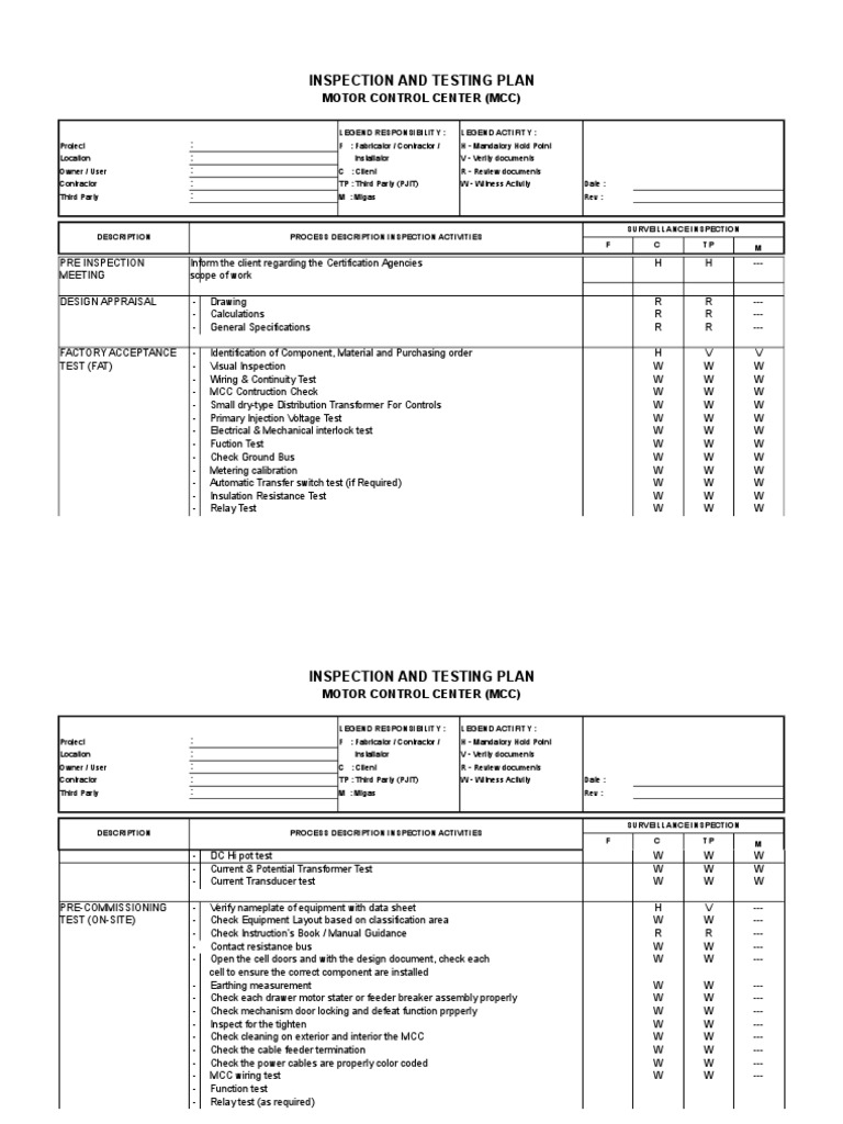 Itp Motor Control Center (MCC) | PDF | Electrical Wiring | Transformer