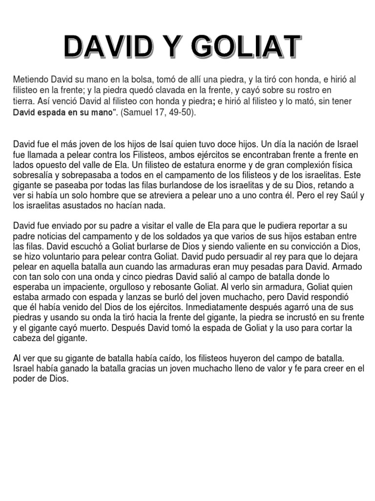David y Goliat | PDF | Goliat | David
