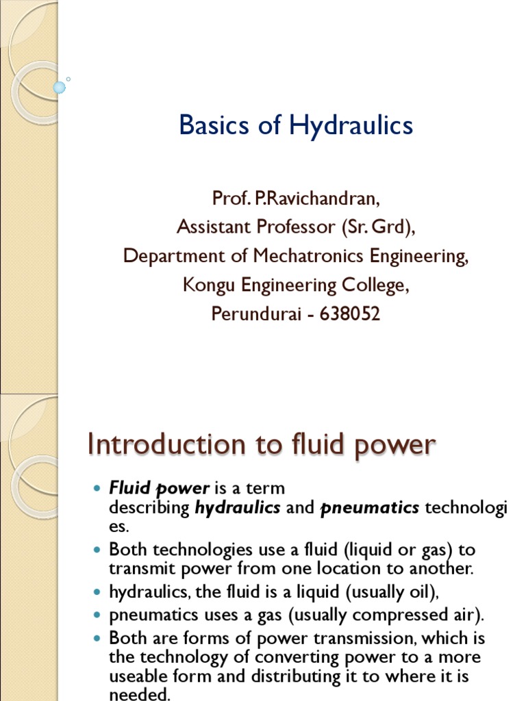 Hydraulic Basics | PDF | Valve | Engines