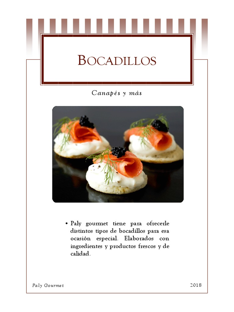 Catalogo Canapès | PDF | Cocina latinoamericana | Cocina europea