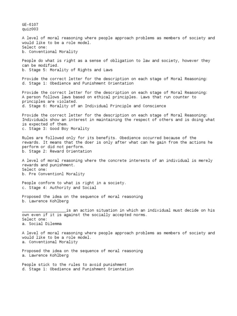 Ethics Answers | PDF | Morality | Stereotypes