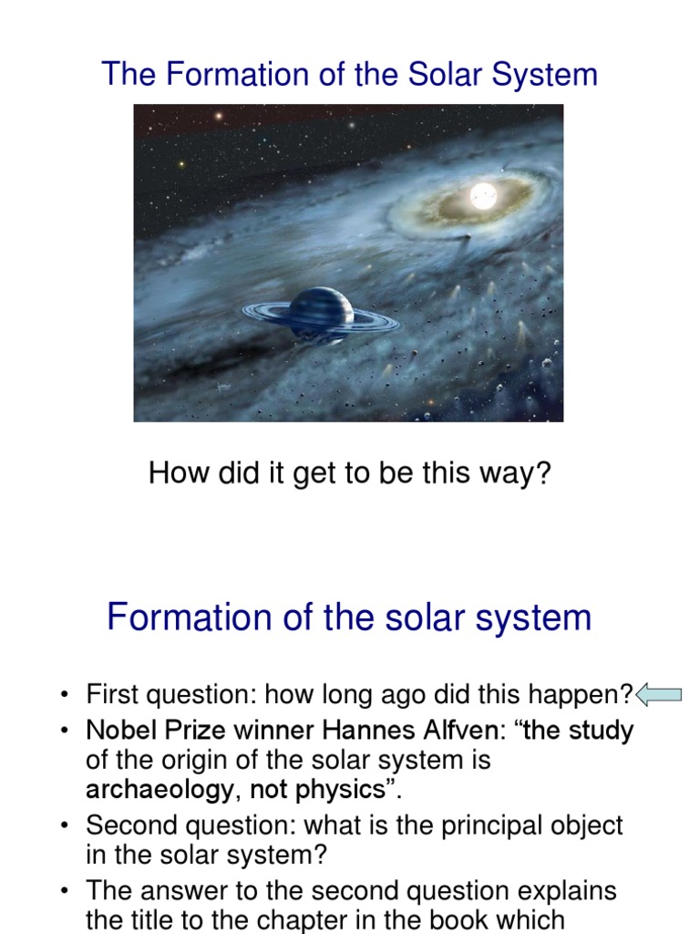 Formation of Solar System | PDF | Formation And Evolution Of The Solar ...