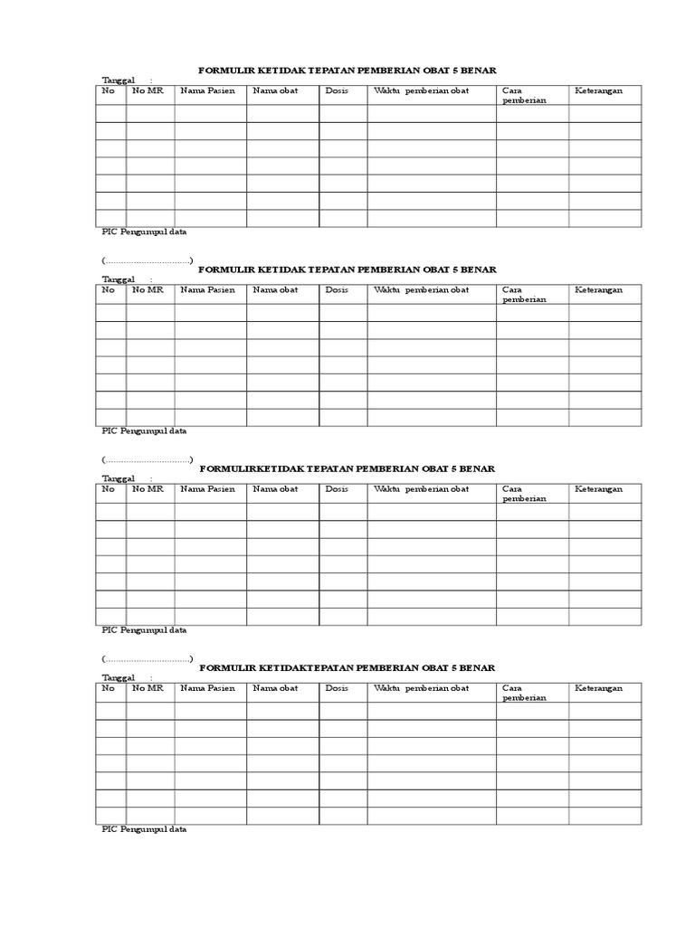FORMULIR 5 Benar Obat | PDF