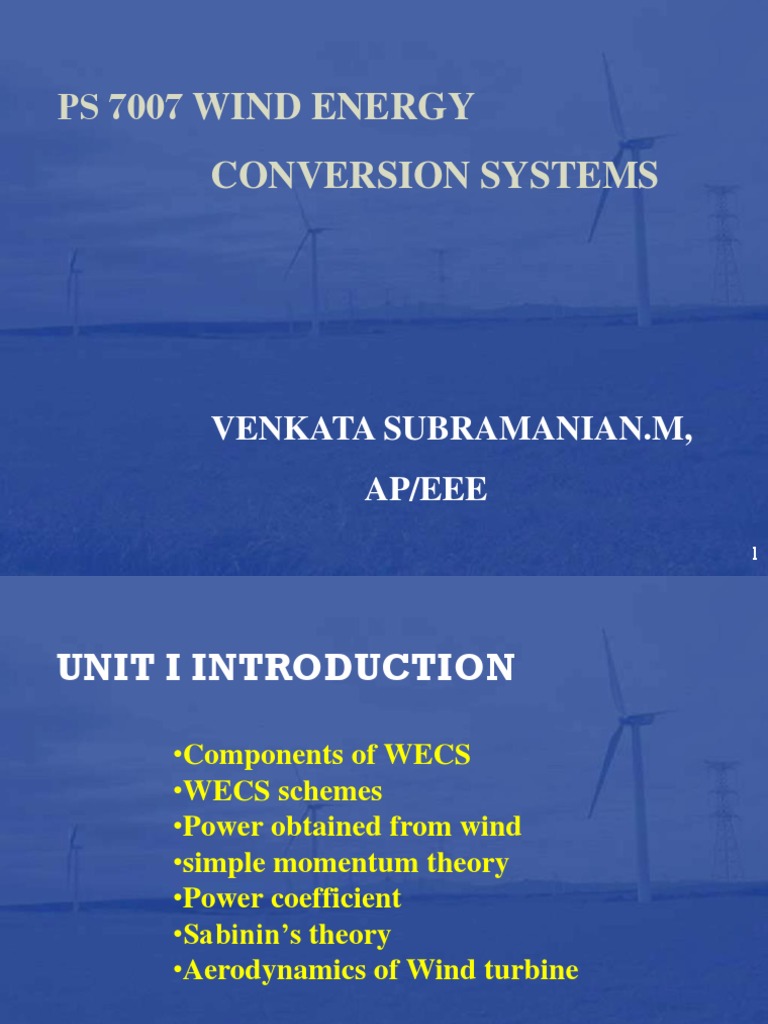 WECS | PDF | Wind Turbine | Wind Power