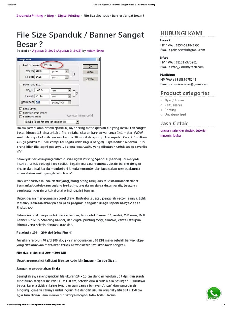 File Size Spanduk - Banner Sangat Besar - Indonesia Printing | PDF
