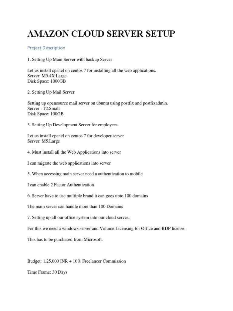 Amazon Cloud Server Setup | PDF
