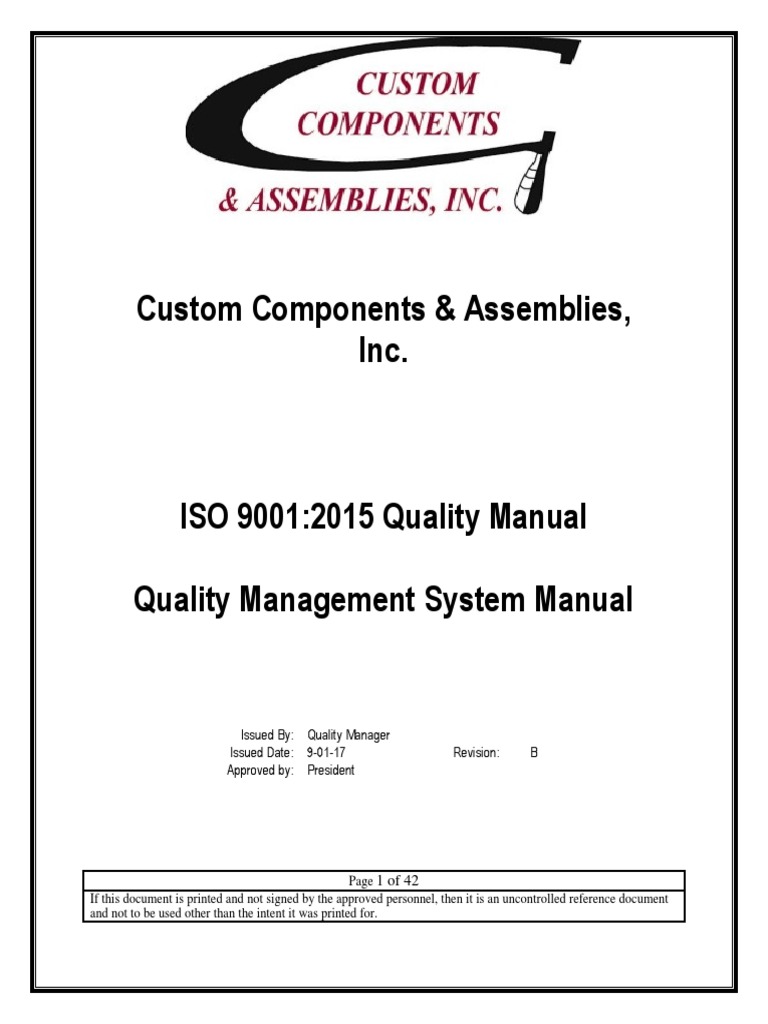 Quality Manual ISO 9001 2015 | PDF | Quality Management System | Audit