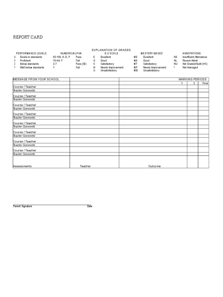 Report Card Template 20 | PDF