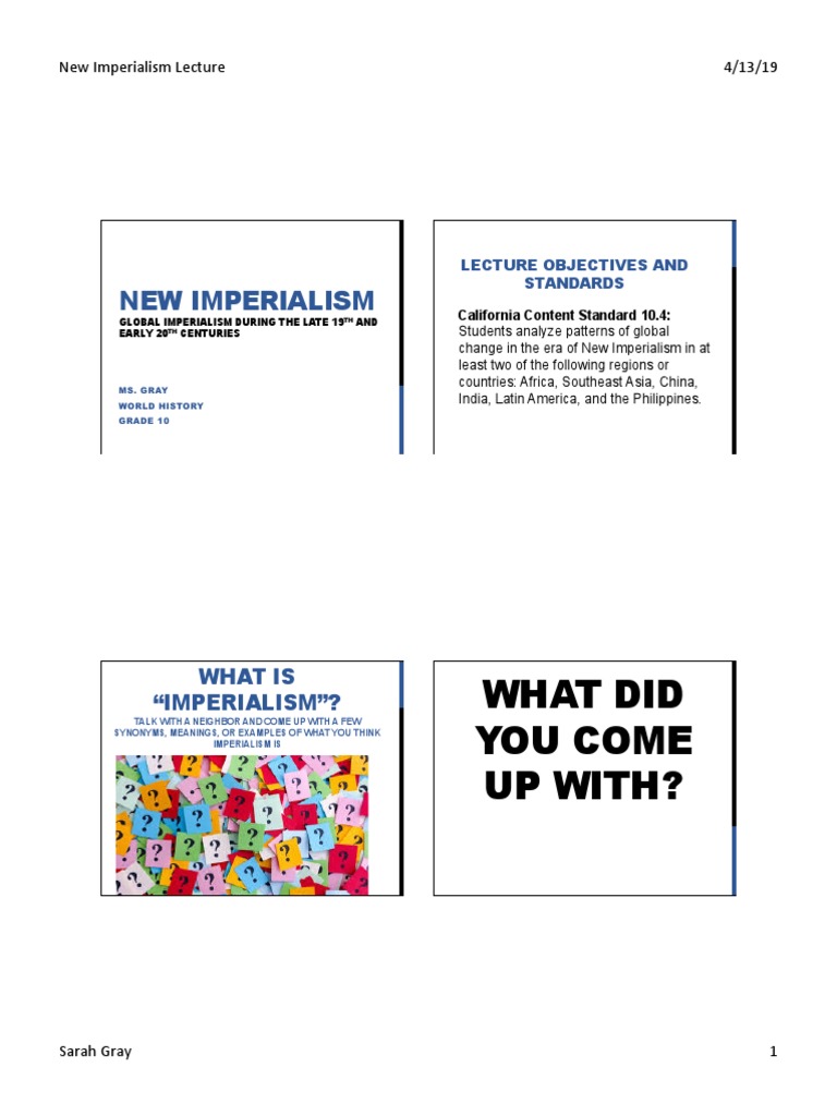 New Imperialism: 19th-20th Century Overview | PDF | Imperialism ...