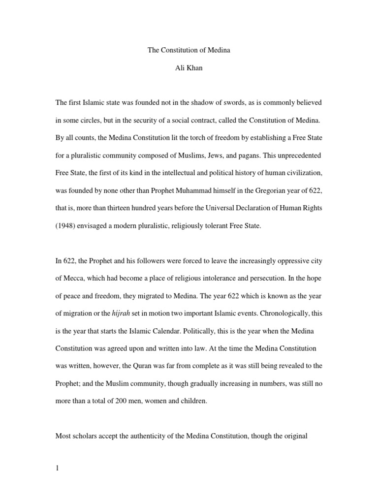 AK - The Constitution of Medina PDF | PDF | Medina | Muhammad