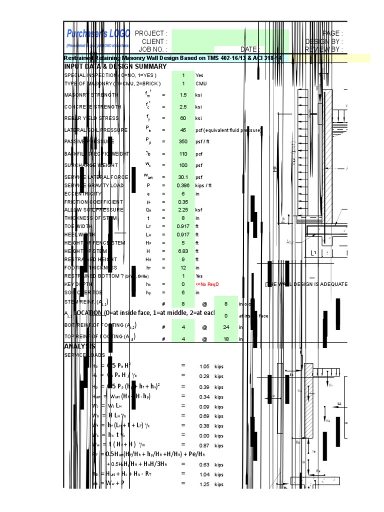Restrained Retaining Wall | PDF | Architectural Elements | Building ...