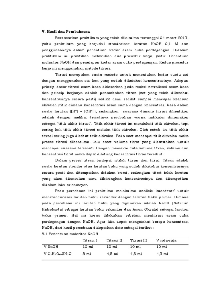 Standarisasi Larutan NaOH | PDF