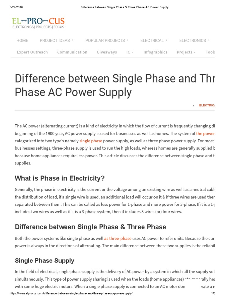 Key Differences Between Single Phase and Three Phase AC Power Supplies ...