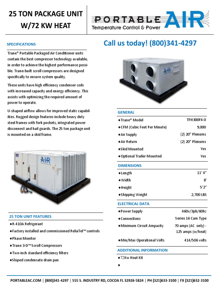25 Ton Unit | PDF | Air Conditioning | Heating, Ventilating, And Air ...