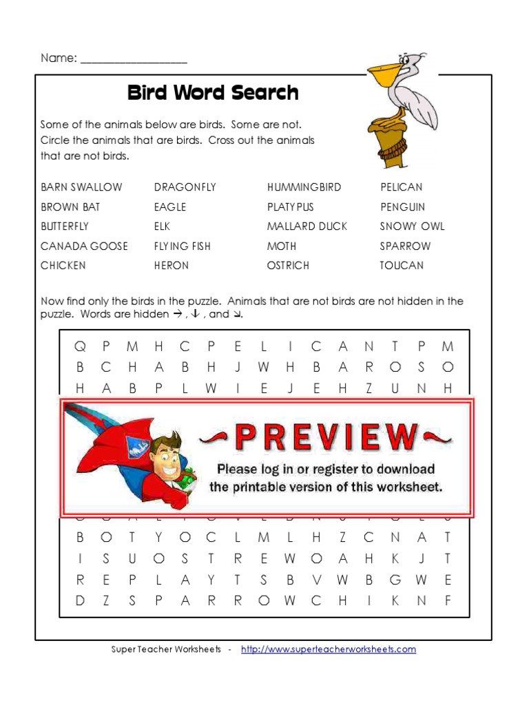 Birds Wordsearch | PDF | Word Search | Birds