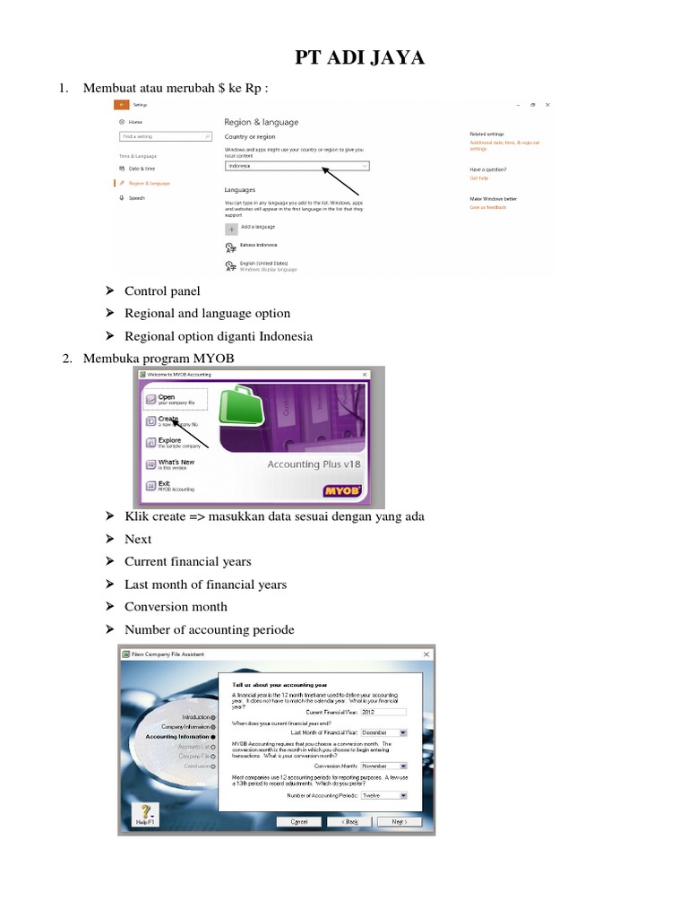 Langkah Pengerjaan PT - Adi Jaya Myob | PDF | Invoice | Cheque