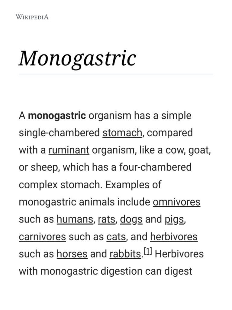 Monogastric | PDF | Digestive System | Gastroenterology