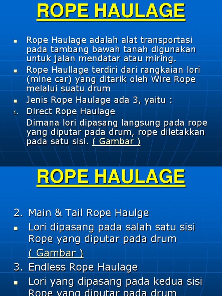 Rope Haulage | PDF