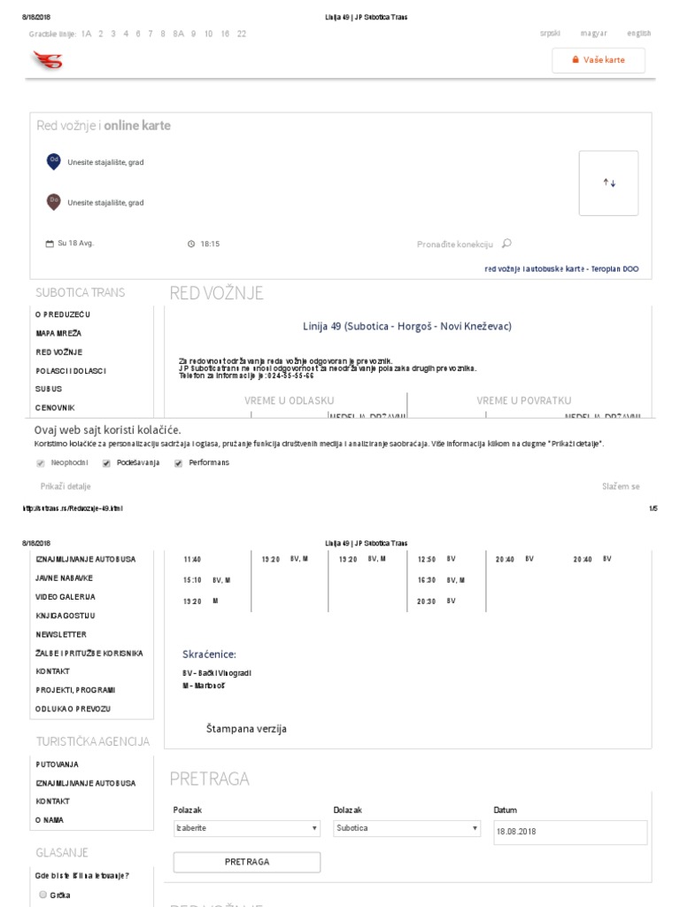 Linija 49 - JP Subotica Trans | PDF