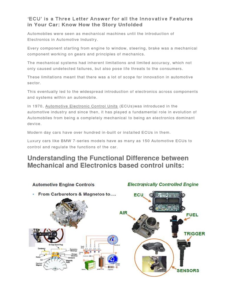 Electronic Control Unit | PDF | Car | Motor Vehicle