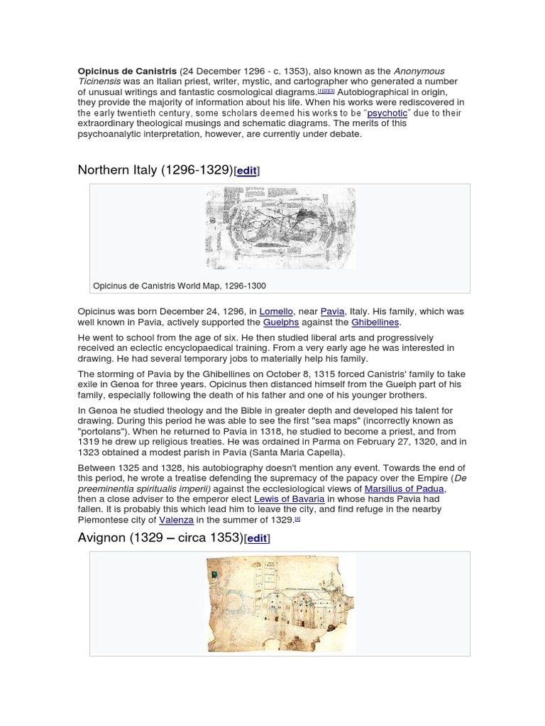 Opicinus de Canistris | PDF