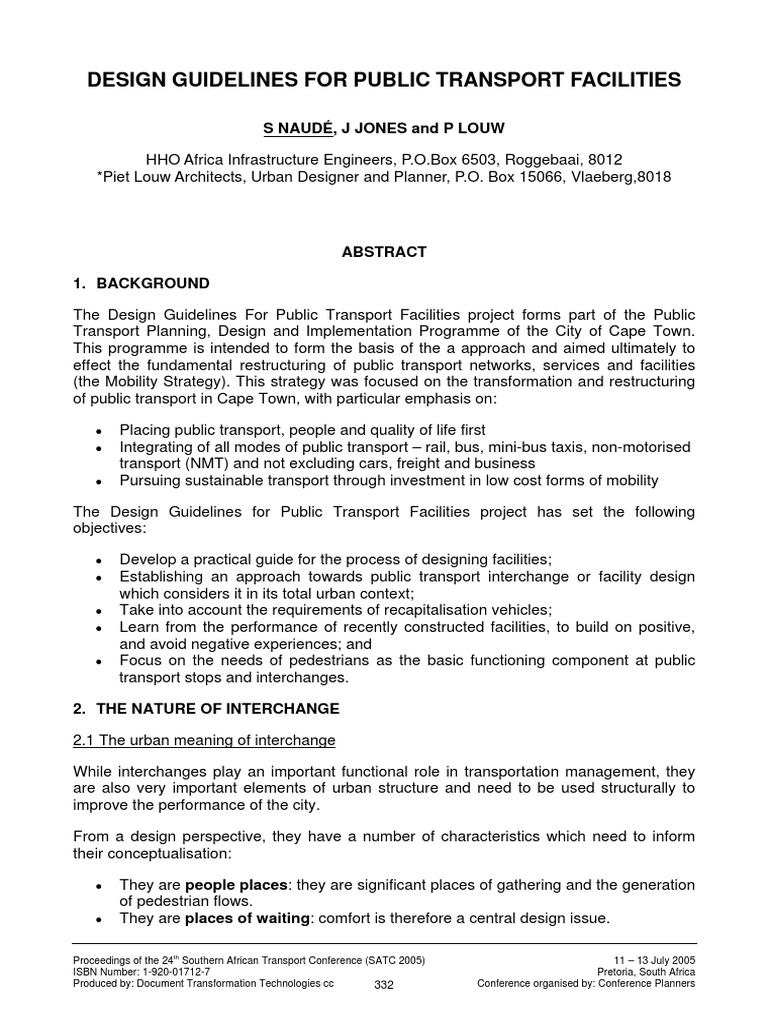 Public Transport Design Guide | PDF