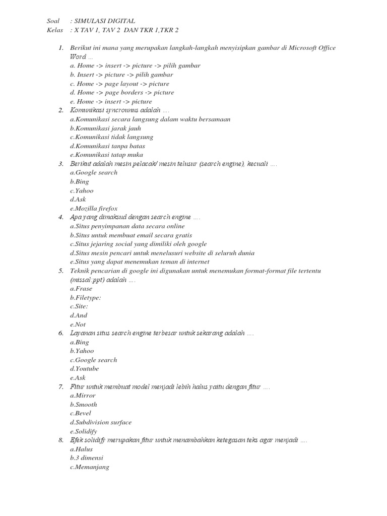 Simdig Soal 2 | PDF | Komputer