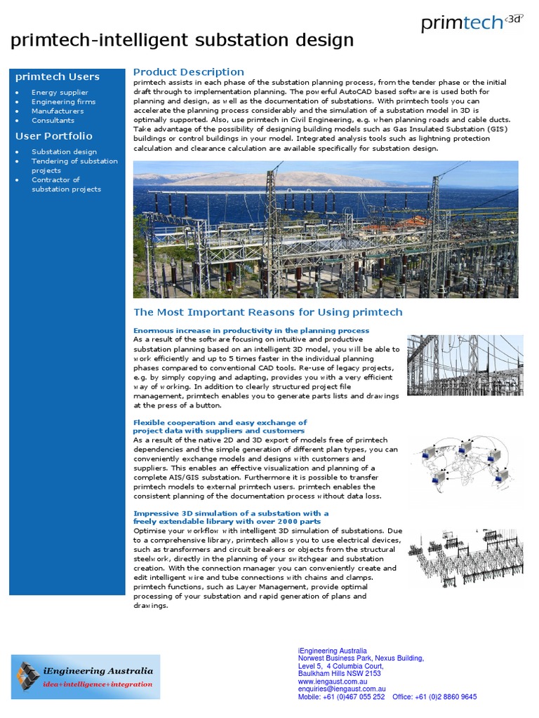 Primtech 3D Features | PDF | Electrical Substation | 3 D Modeling